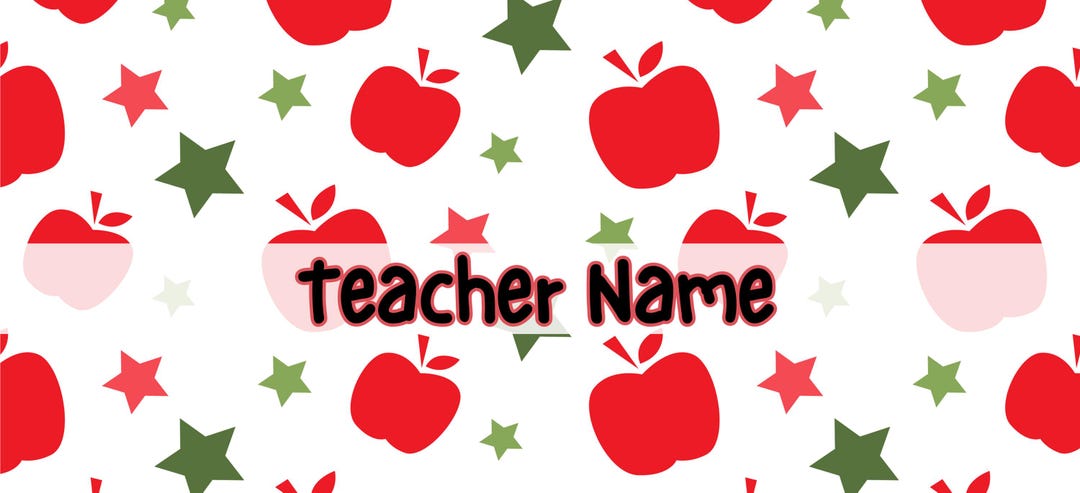 Apples and Stars Hall Pass Holder PNG Design - Customized for FREE - Etsy