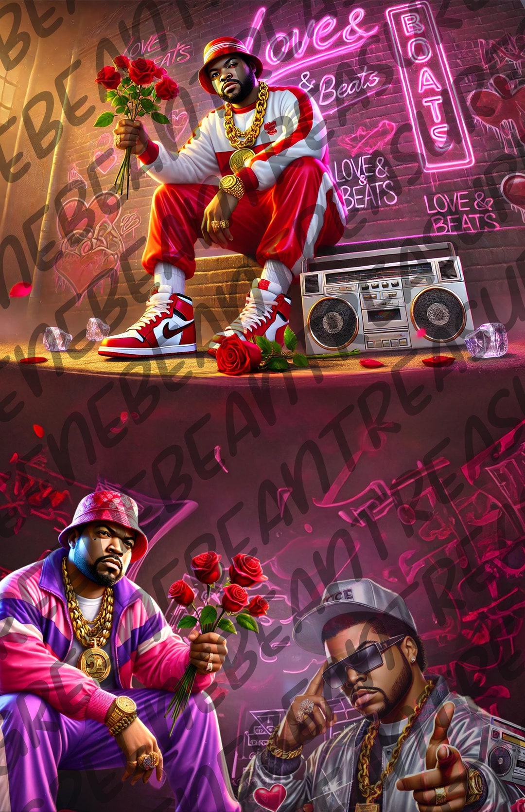 Rap Hip Hop 90s Valentines Day Treat Card Template, Jumbo Valentines ...