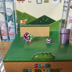 Mario Diorama - Super Mario World (donut Plains), Mario 3D Diorama Cube ...