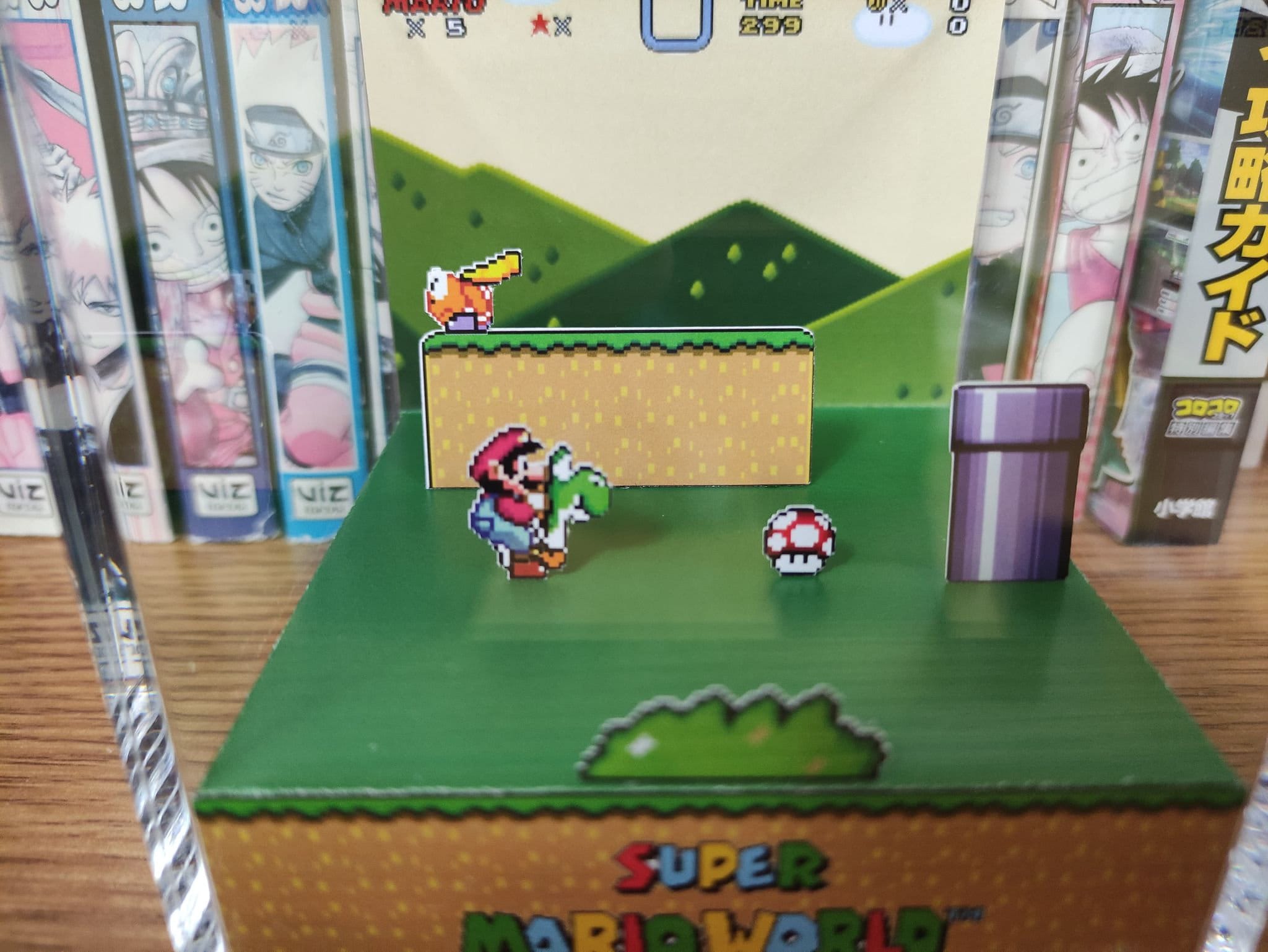 Mario Diorama - Super Mario World (donut Plains), Mario 3D Diorama Cube ...
