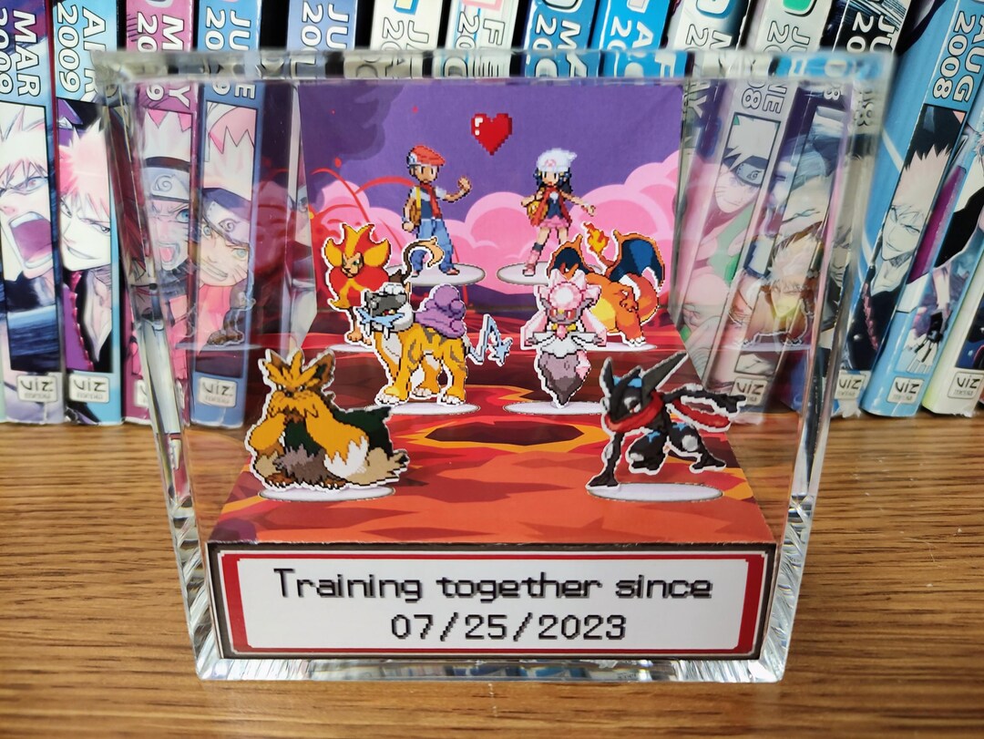CUSTOMIZABLE Pokemon Mt. Magma Anniversary Couple Diorama Box, Pokemon ...