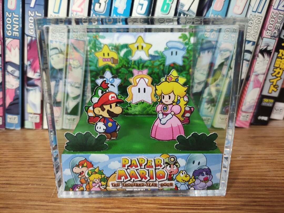 Paper Mario Diorama - Paper Mario and Peach Kid Yoshi and Star Spirits ...