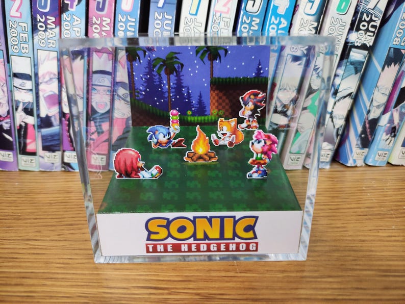 Sonic the Hedgehog Friends Campfire, Miles Tails Knuckles Amy Shadow 3D ...