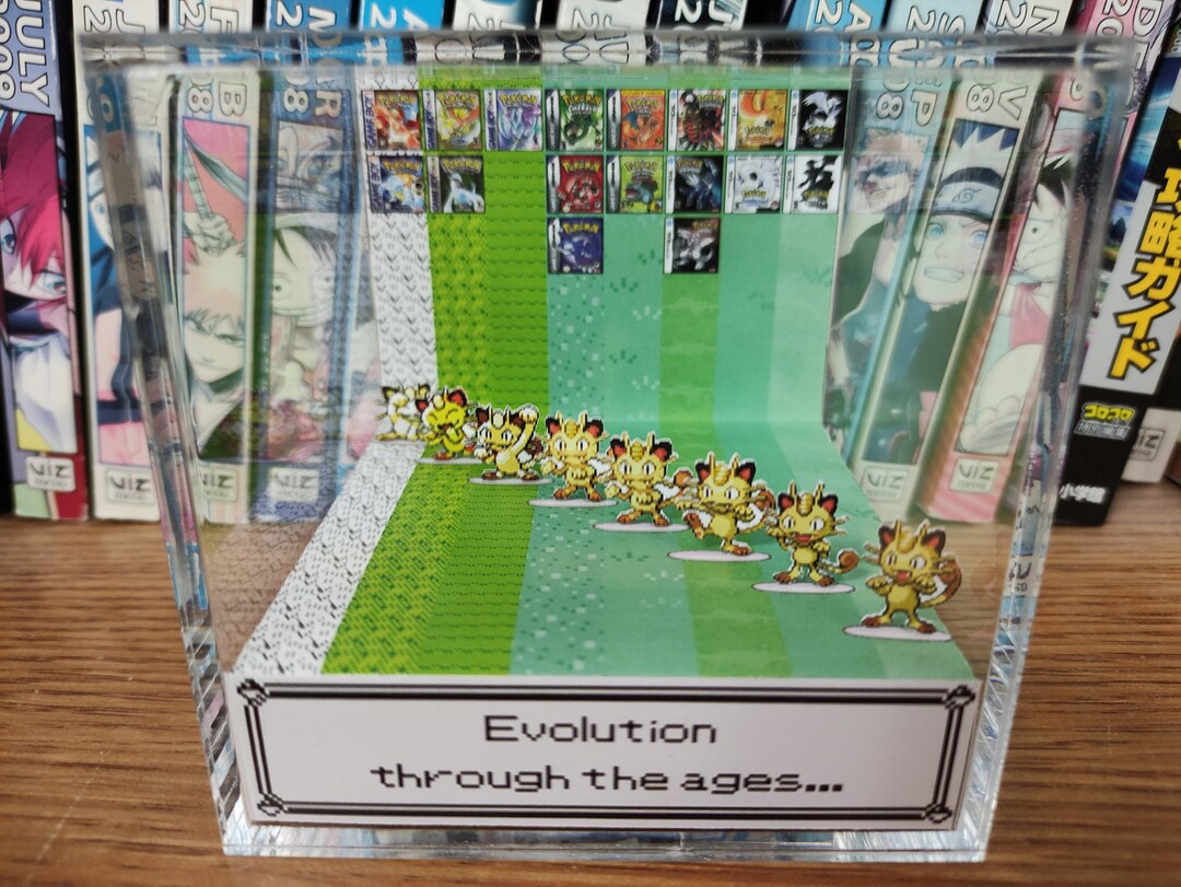 Pokemon Generation Meowth, Meowth Pokemon 3D Diorama Cube, Meowth ...