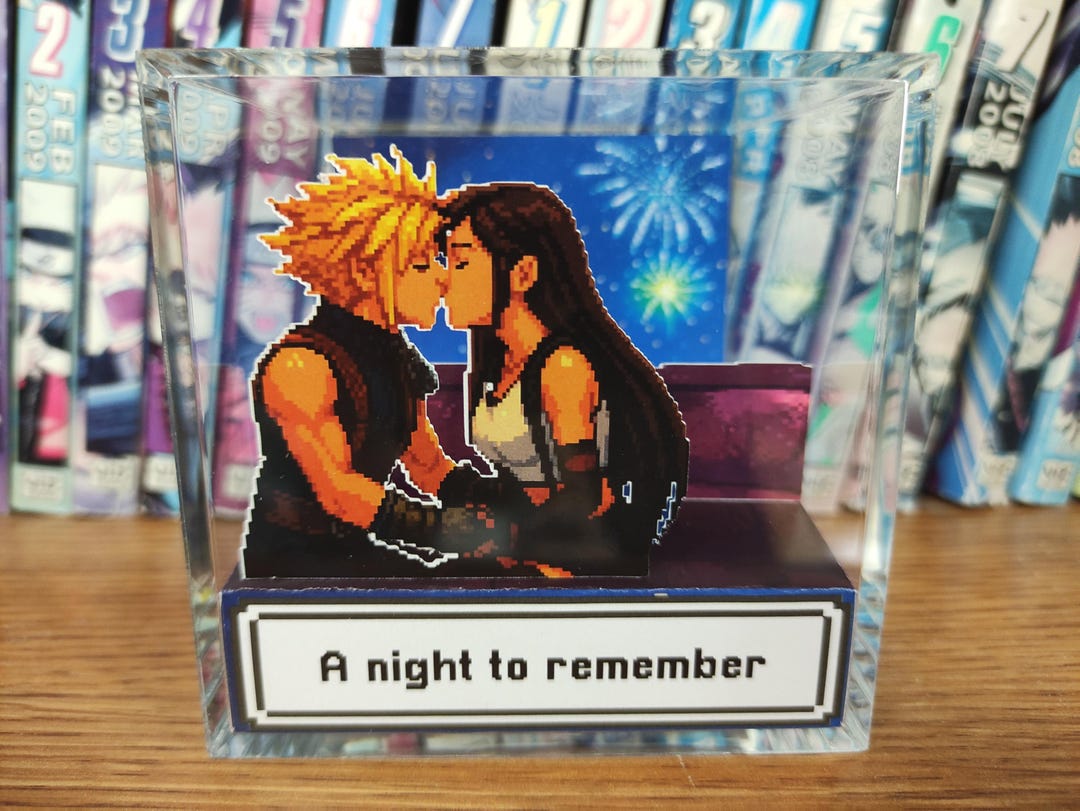 Final Fantasy 7 Cloud Tifa Kiss (CLOTI) Ferris Wheel Diorama, Handmade ...