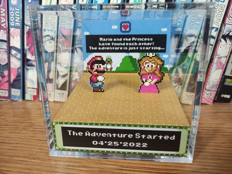 Mario and Peach SMW Anniversary Diorama - Mario Couples Date Box, Mario ...