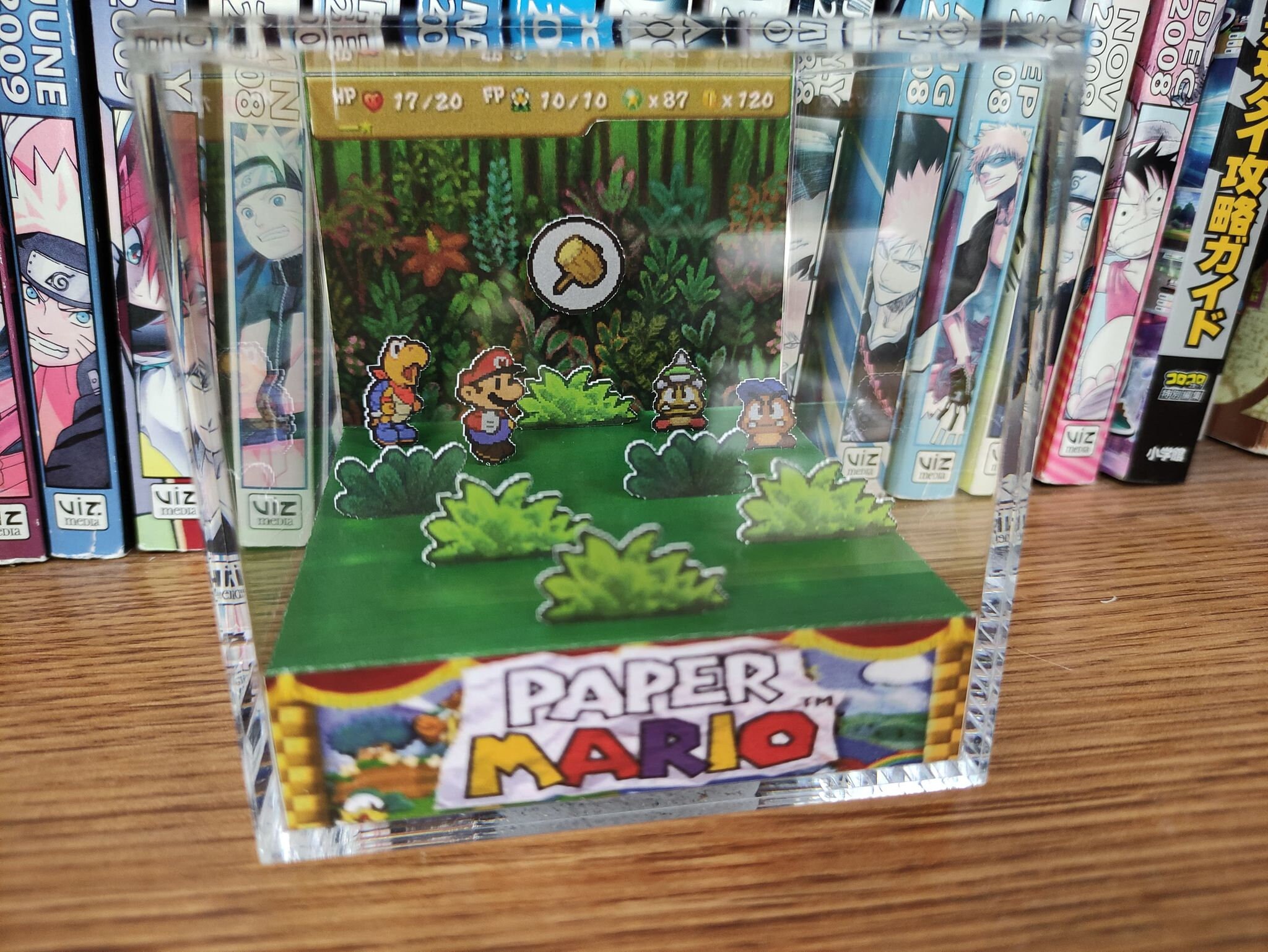 Mario Diorama - Paper Mario, Mario 3D Diorama Cube, Handmade Crystal ...
