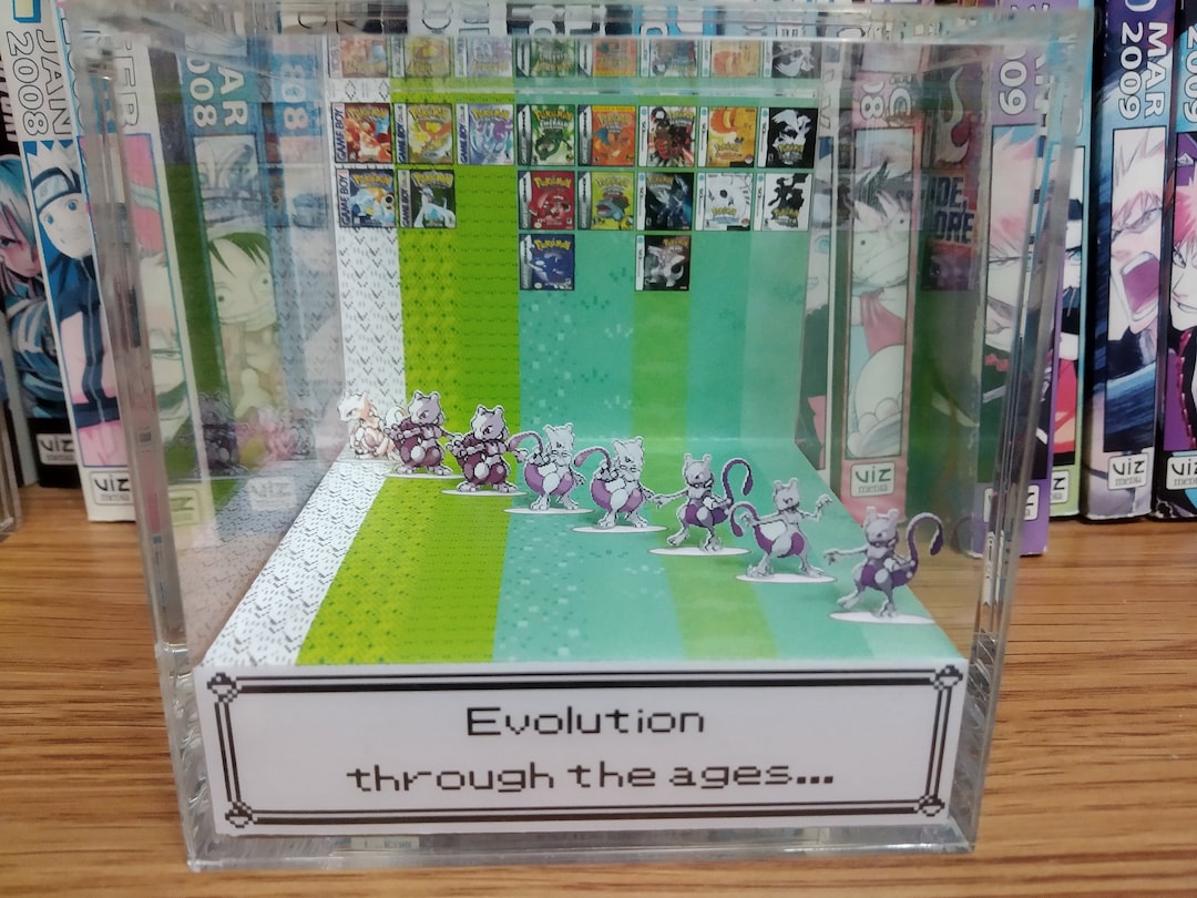 Generation Mewtwo, Mewtwo 3D Diorama Cube, Mewtwo Handmade Crystal ...