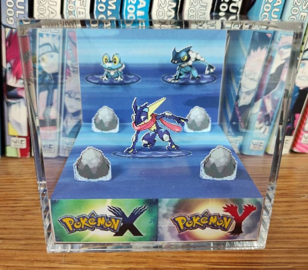 Evolution Greninja (XY), Froakie Frogadier Greninja 3D Diorama Cube ...