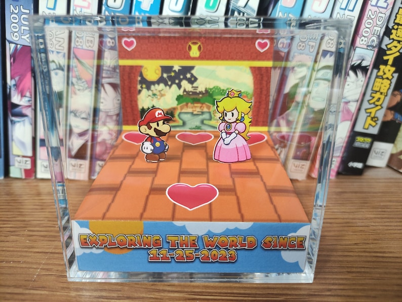 Paper Mario and Peach Anniversary Diorama - Mario Couples Date Box ...