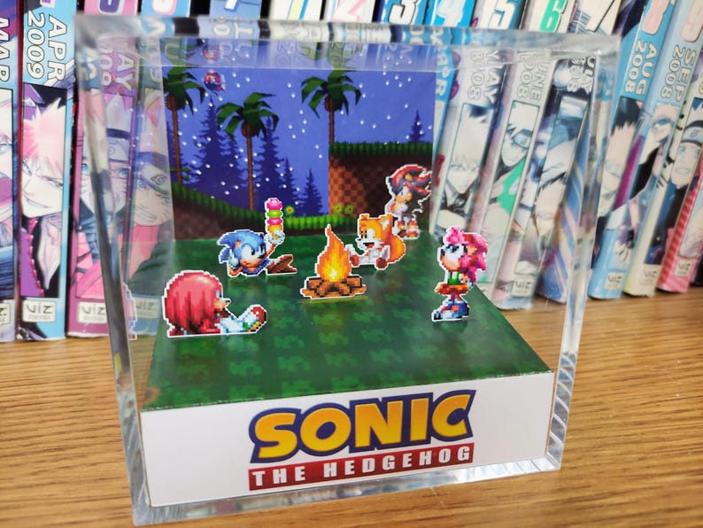 Sonic the Hedgehog Friends Campfire, Miles Tails Knuckles Amy Shadow 3D ...