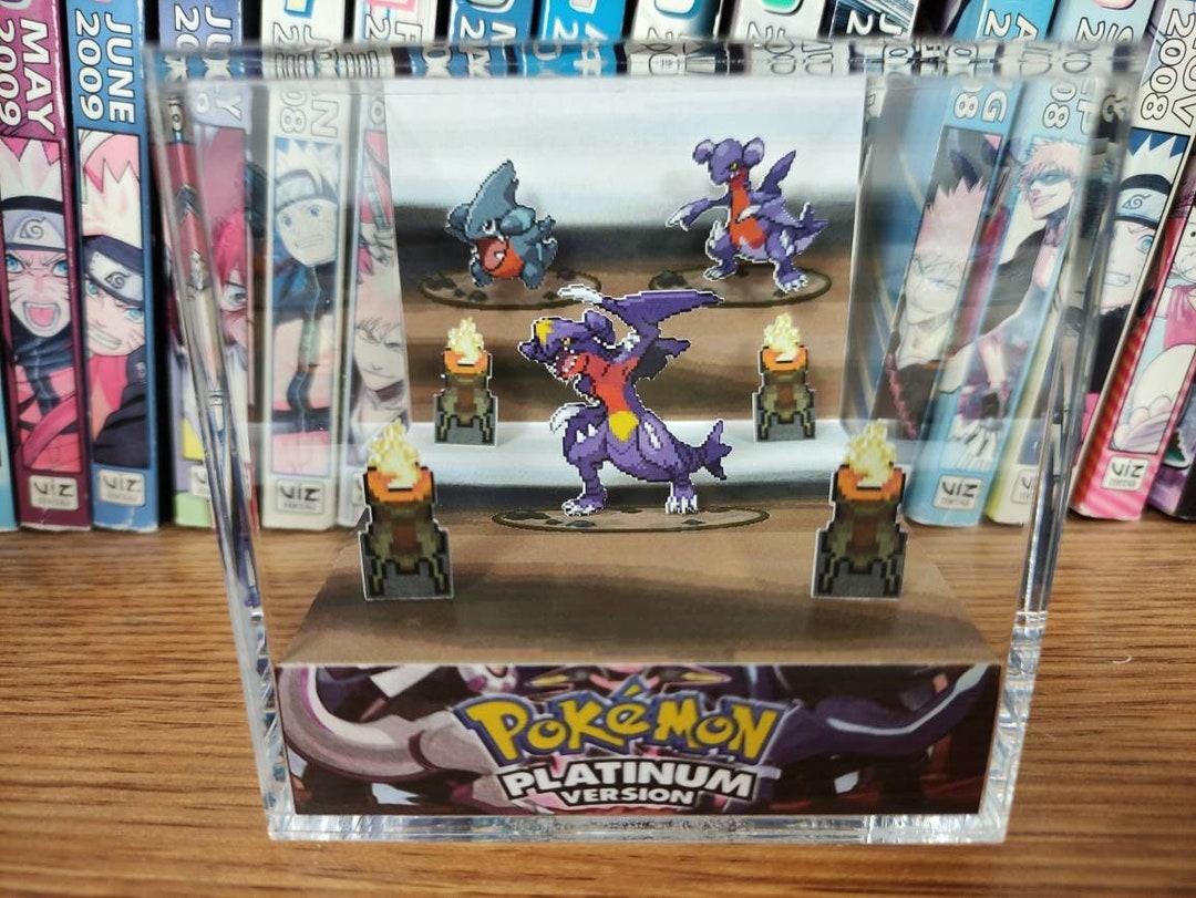 Evolution Garchomp (platinum), Gible Gabite Garchomp 3D Diorama Cube ...