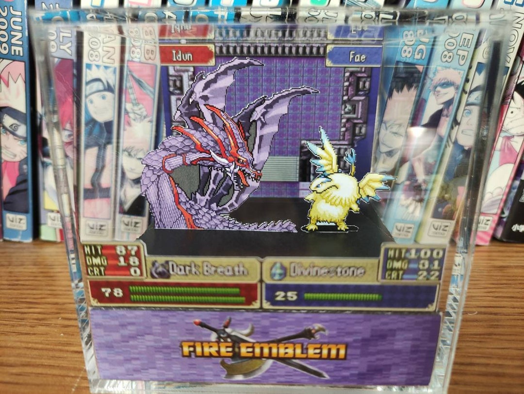 Fire Emblem Diorama - Idun Vs Fae (blazing Blade), Fire Emblem 3D Diorama Cube, Handmade Diorama ...