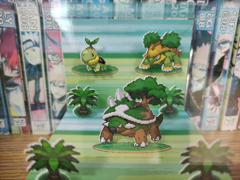 Evolution Torterra platinum Turtwig Grotle Torterra 3D - Etsy