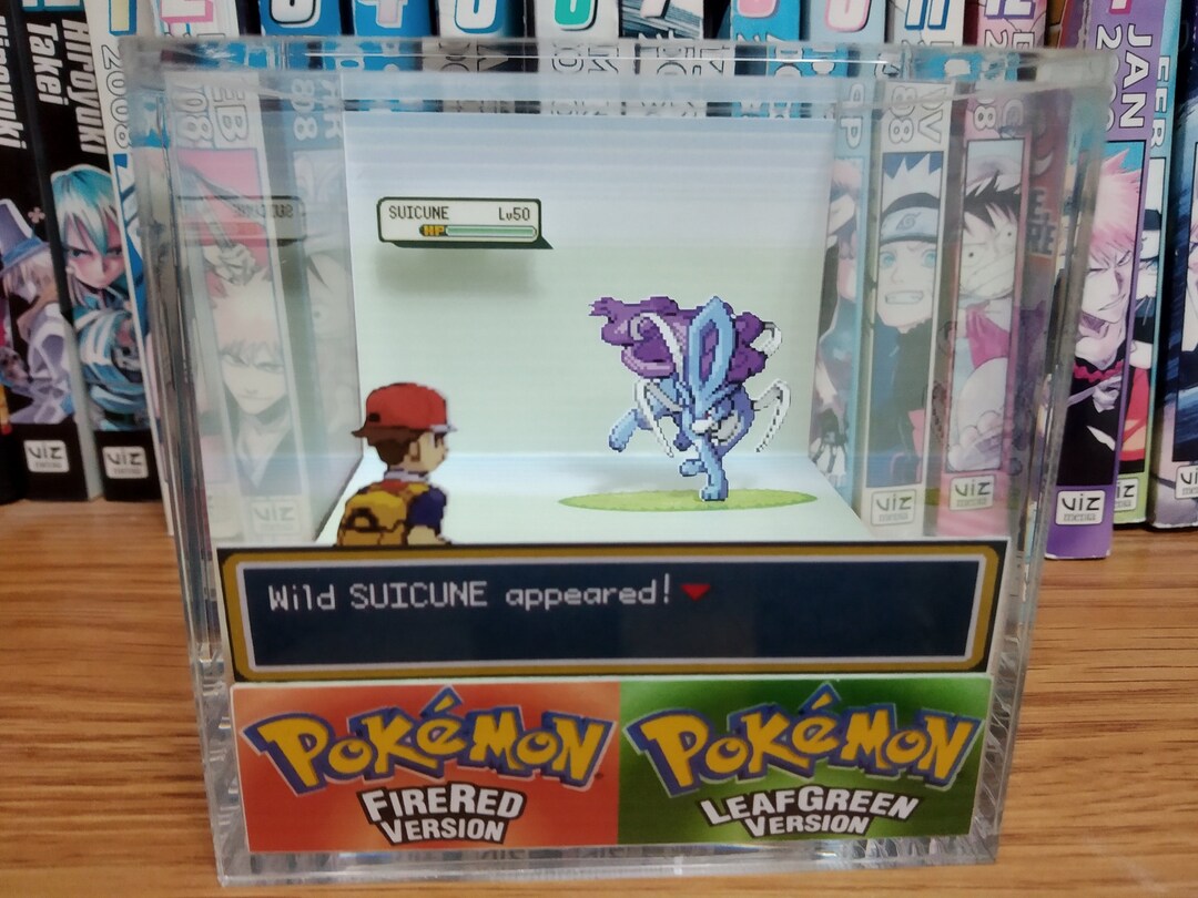 Suicune Encounter, Suicune 3D Diorama Cube, Suicune Handmade Crystal ...