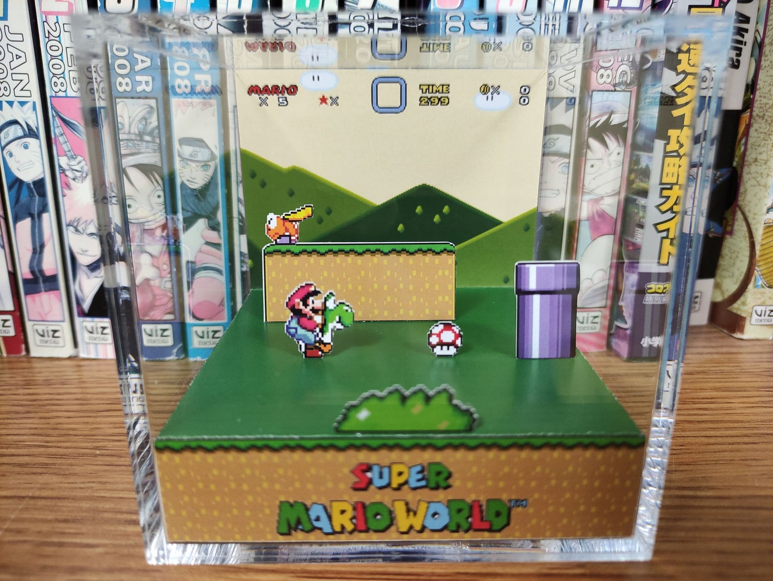 Mario Diorama - Super Mario World (donut Plains), Mario 3D Diorama Cube ...