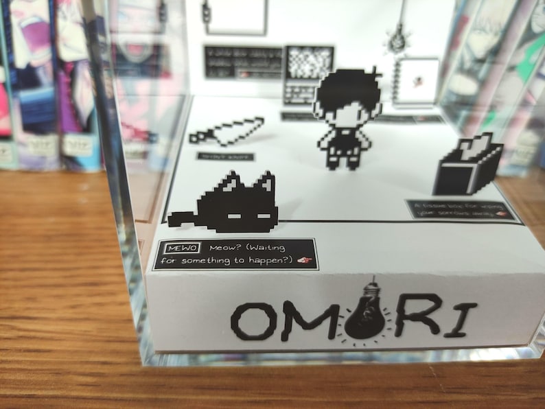 Omori White Space Diorama Box Plus Texts! Pixel Art Omori 3D Shadowbox ...