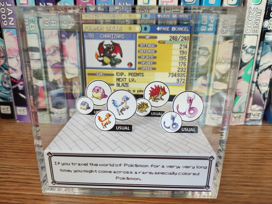 CUSTOMIZABLE Pokemon Shiny Team Display Choose Your Team of 4, Shiny 3D ...