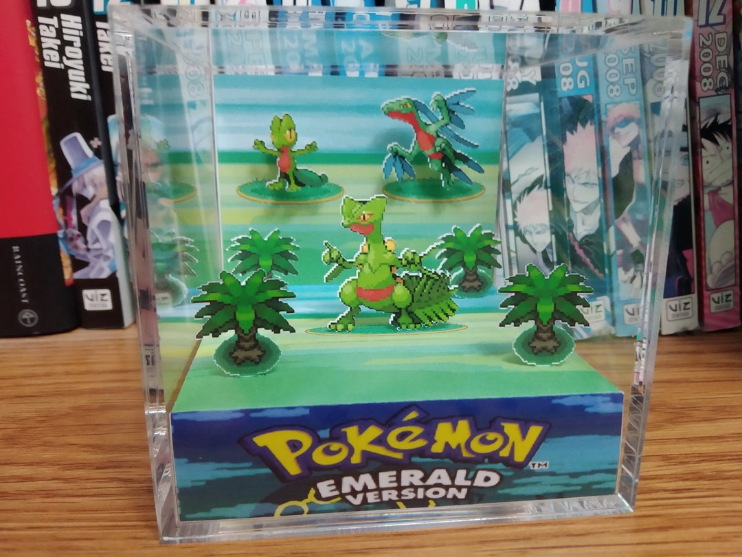 Evolution Sceptile (emerald), Treecko Grovyle Sceptile 3D Diorama Cube ...