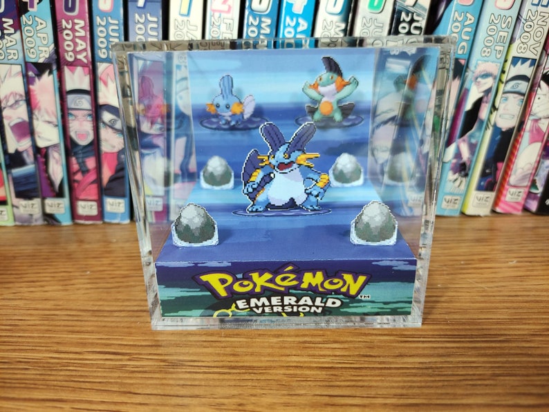Pokemon Evolution Swampert (emerald), Pokemon Swampert 3D Diorama Cube ...