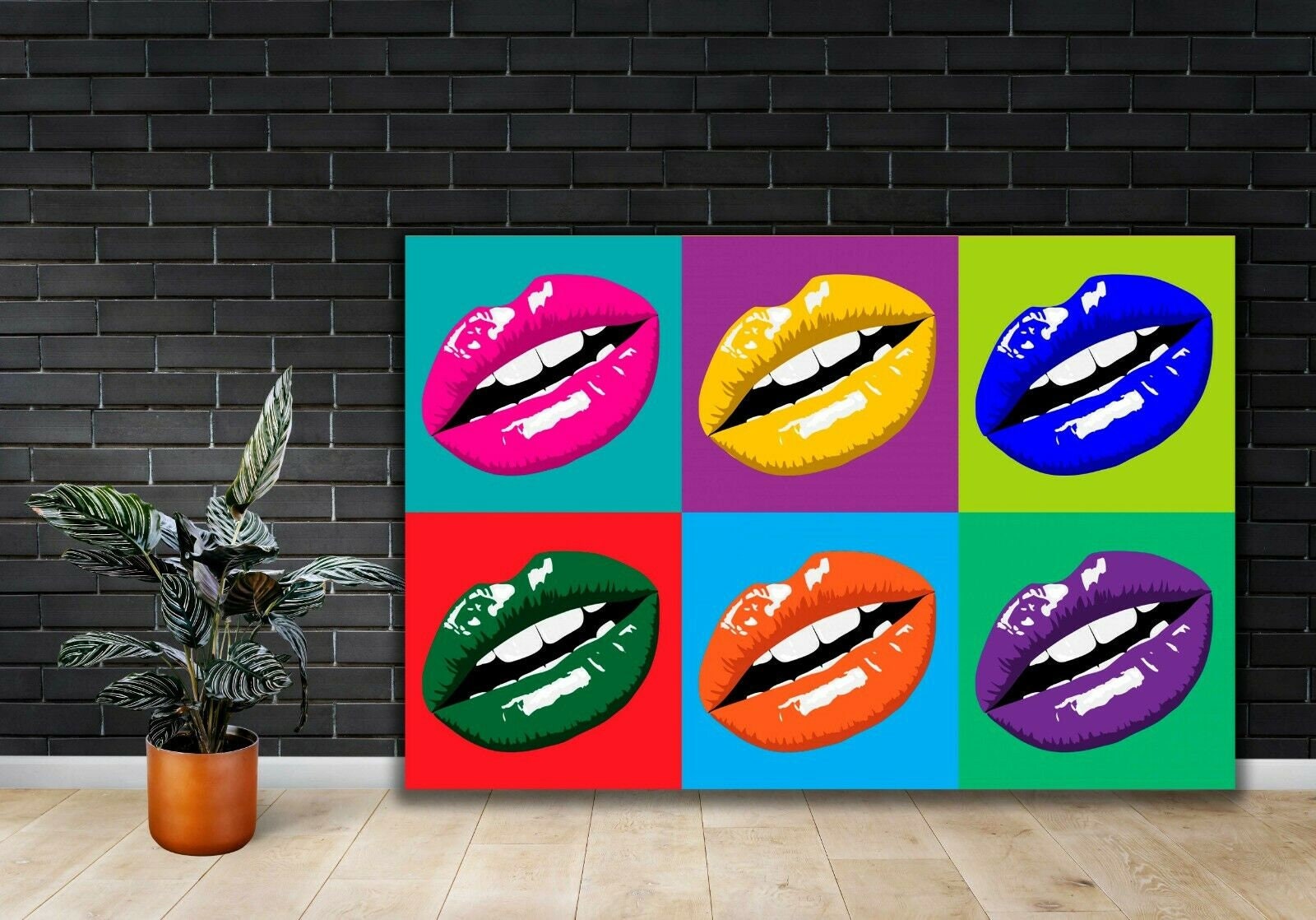 Pop Art Labios Imagen de lienzo impresa Arte de la - Etsy España