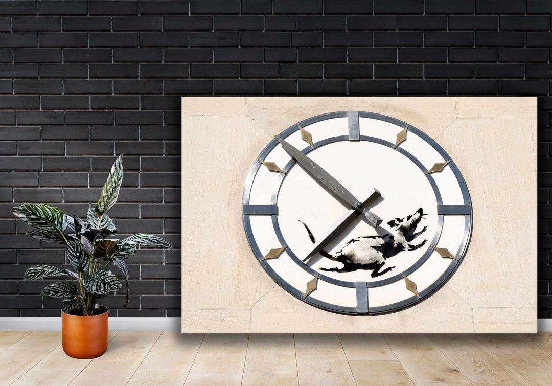 Banksy Rat on A Clock New York Printed Canvas Picture , Wall Art, Home ...