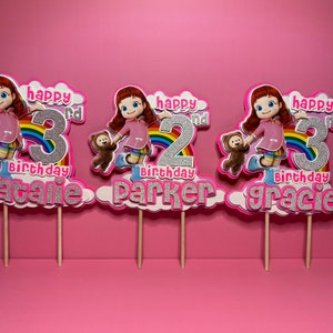 Rainbow Ruby Cake Topper - Rainbow - Birthday Cake Topper - Etsy