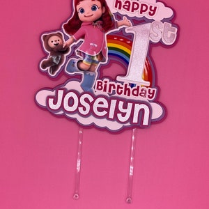 Rainbow Ruby Cake Topper - Rainbow - Birthday Cake Topper - Etsy