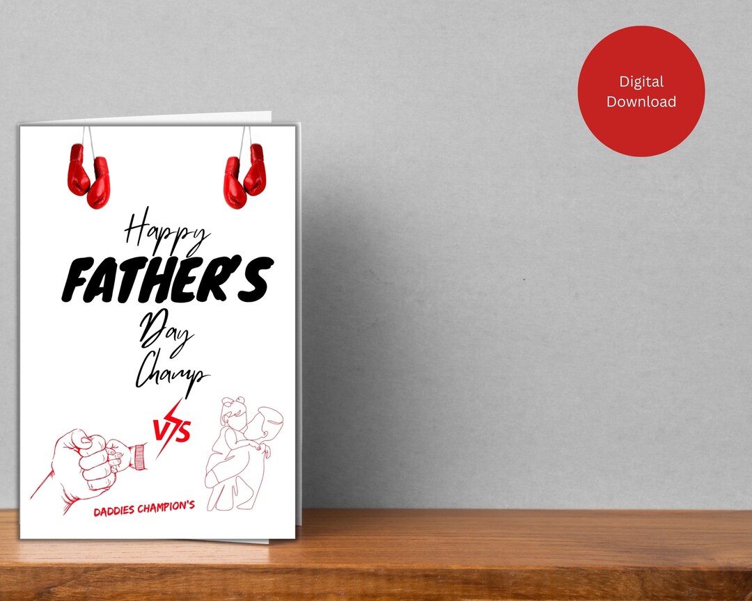Champion Dad Fathers Day Card , Boxing Card, Kickboxing Card for Him ...
