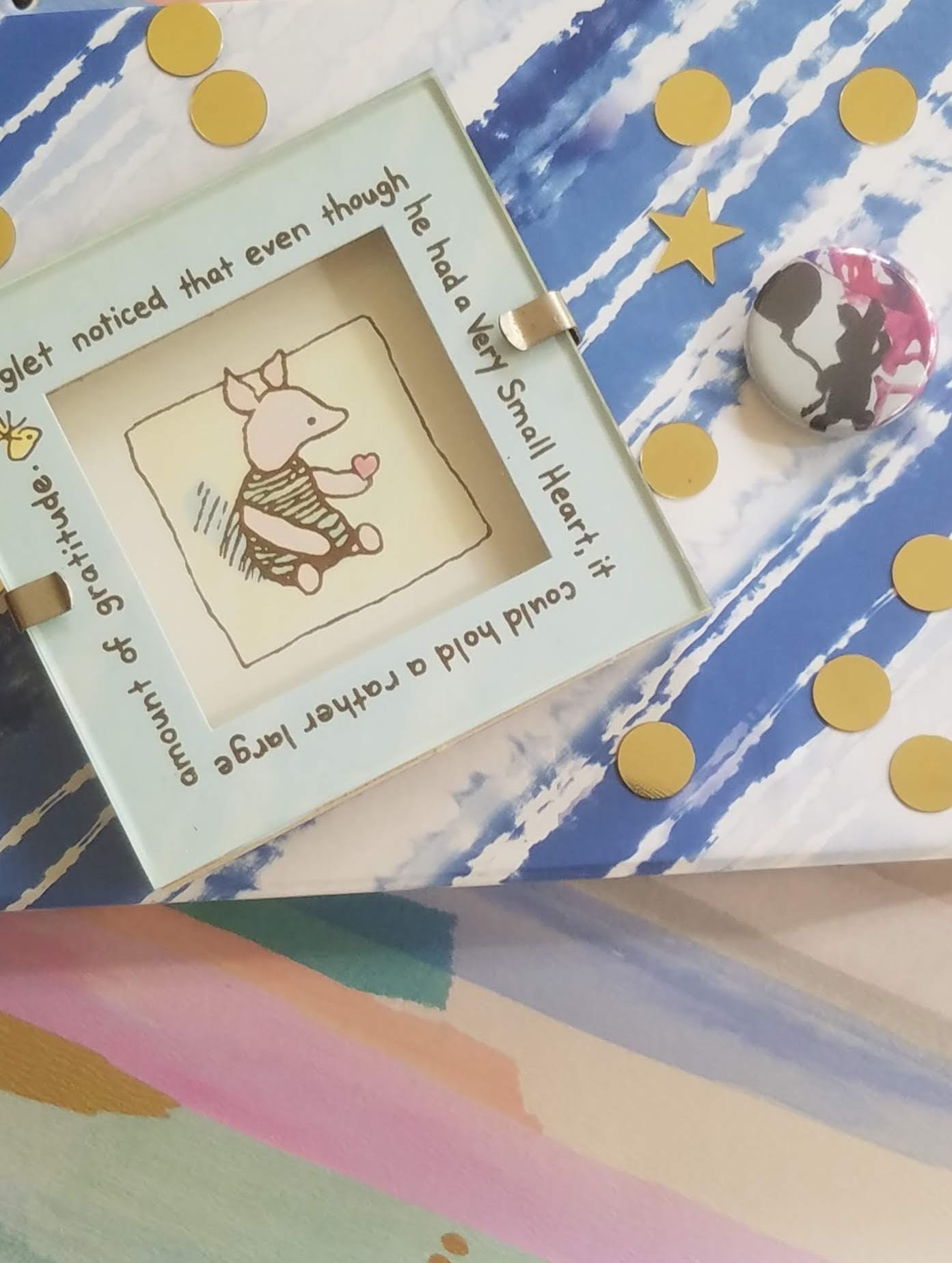 Brave Little Piglet Winnie the Pooh Crayon Art Button - Etsy