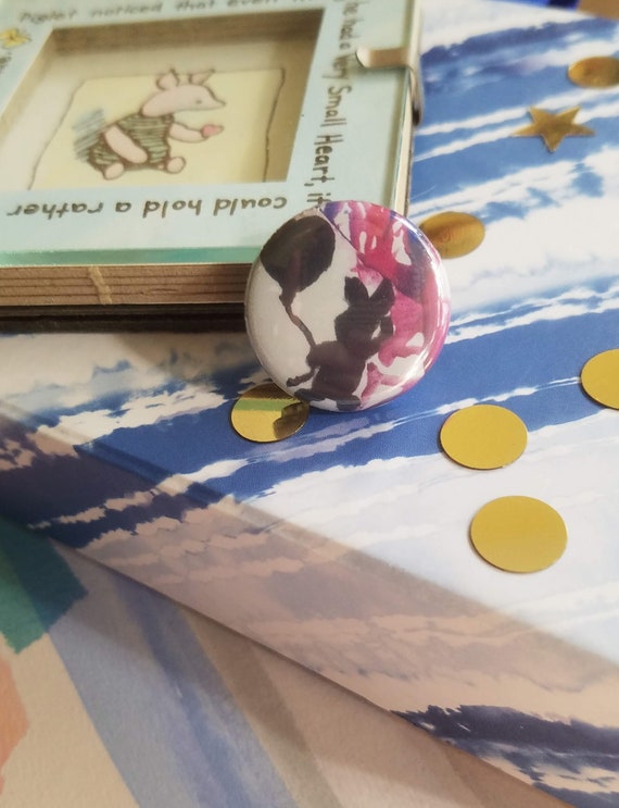 Brave Little Piglet Winnie the Pooh Crayon Art Button - Etsy