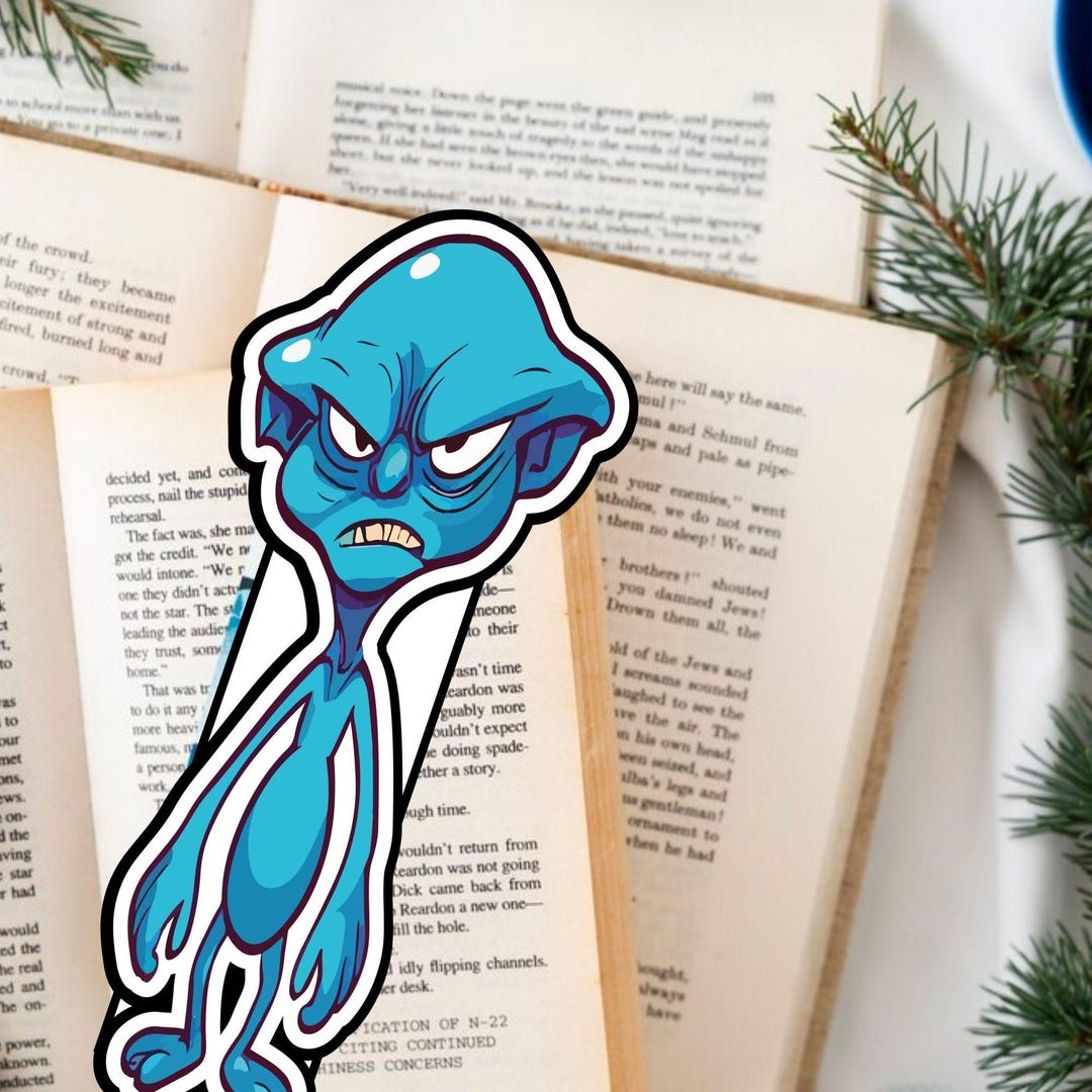 Blue Alien Bookmark, Printable Bookmarks for Book Lovers,sublimation ...