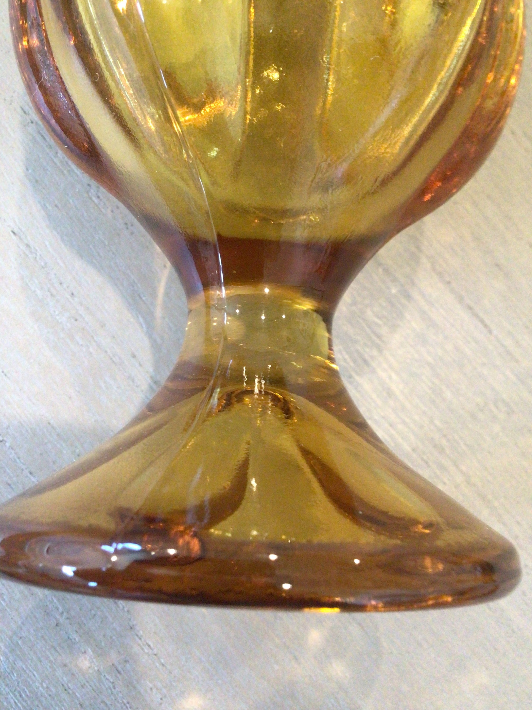 Viking Glass MCM 16.5" Amber Swung Vase With Six Petal Base - Etsy