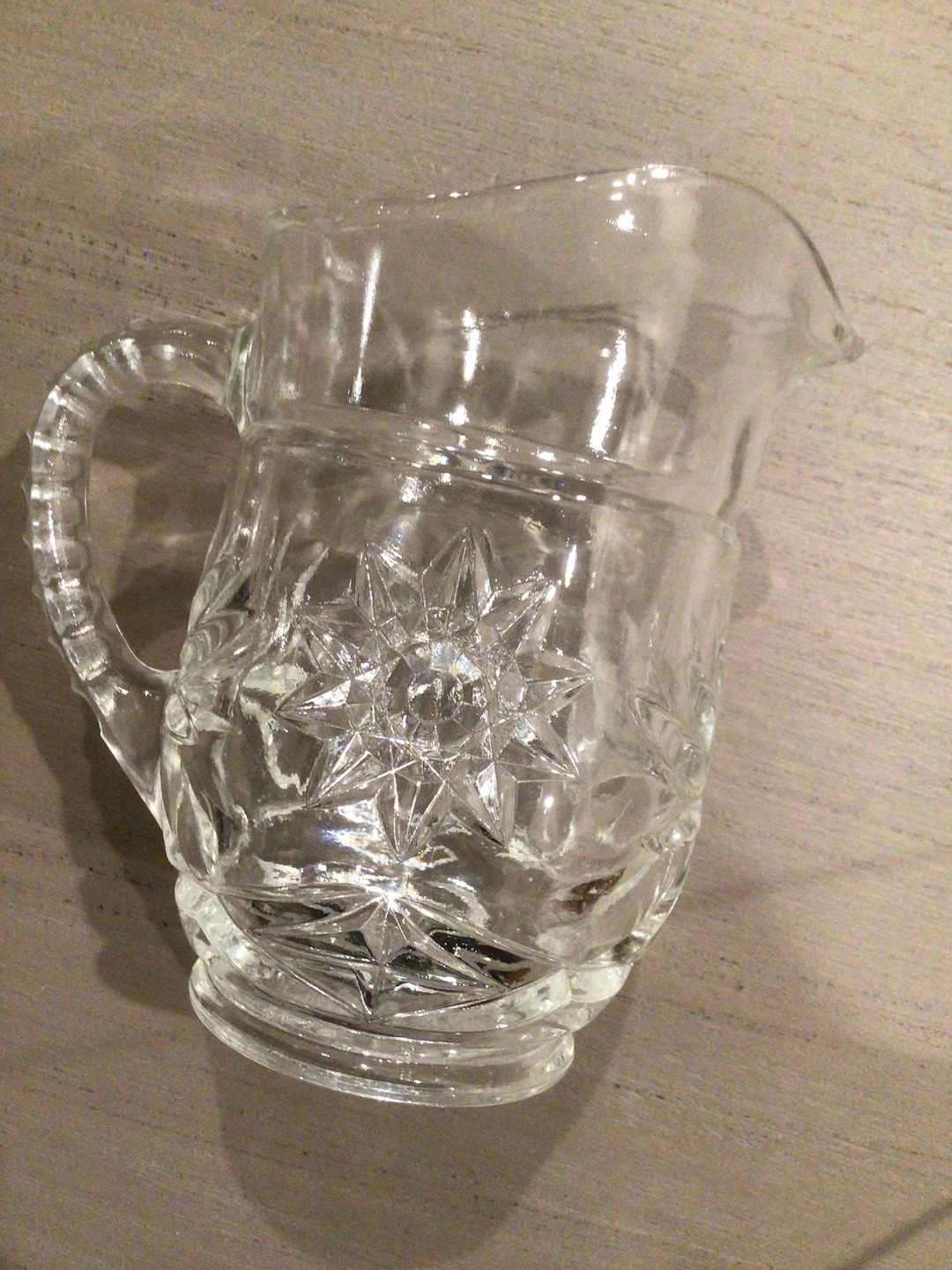 Anchor Hocking “star of David” Small Cut Glass Pitcher - Etsy