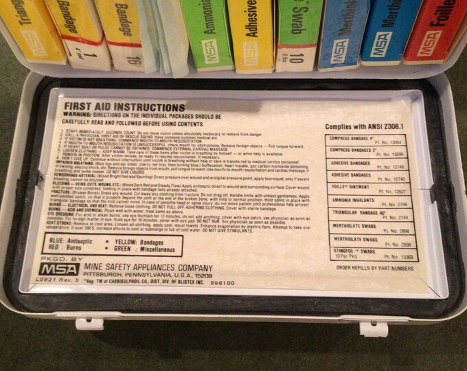 Vintage MSA First Aid Kit - Full Contents - Great Condition. - Etsy