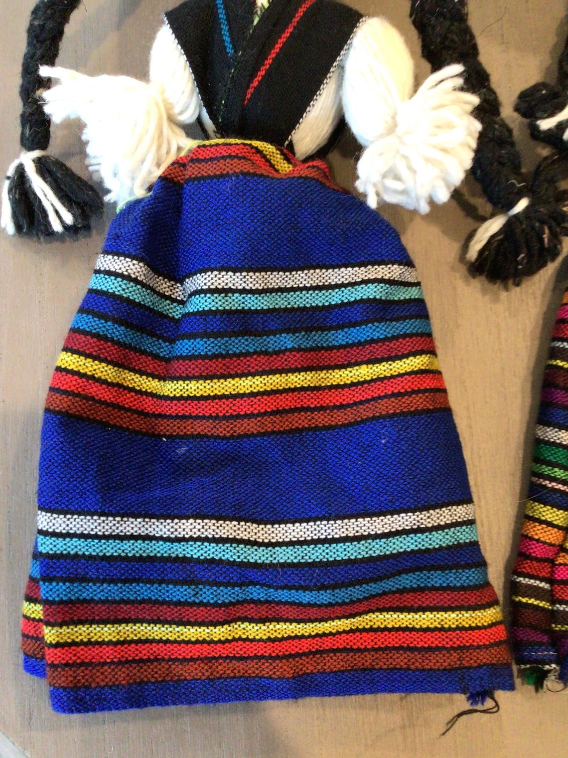 Vintage Handmade Folk Art Yarn Dolls Latin American Girls Set of 2 - Etsy