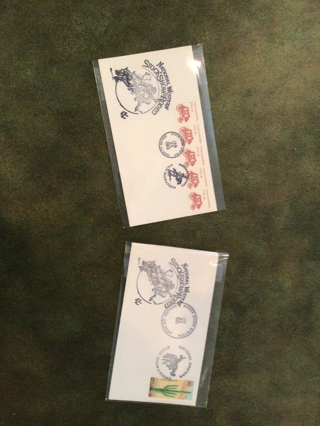 Set of Two 1980s Stamped National Western Stock Show Envelopes 6 3/4 X ...