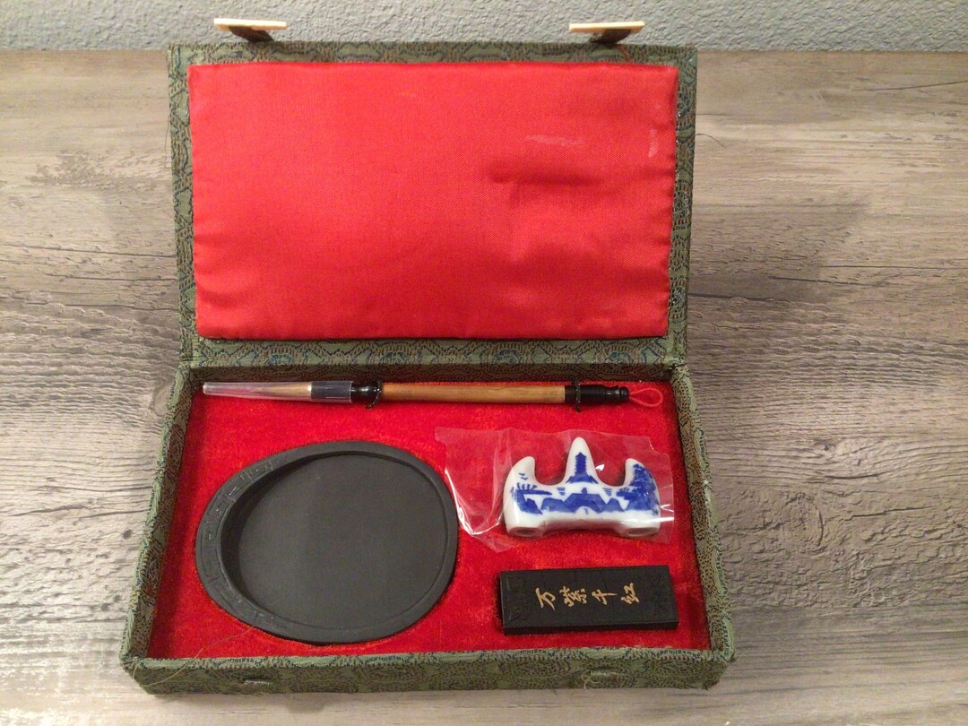 Vintage Calligraphy Set With Mixing Plate - Etsy