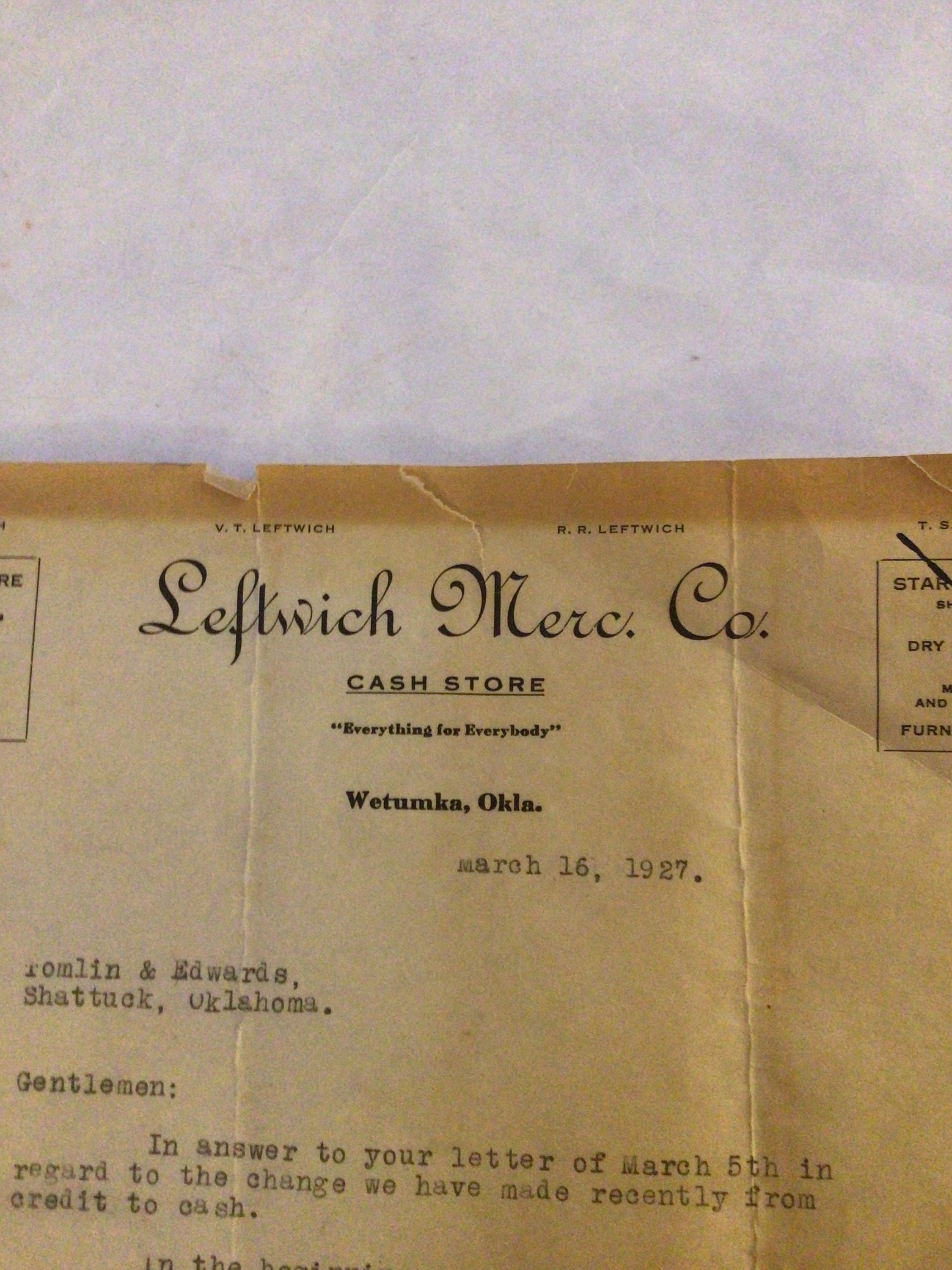 Vintage 1927 Merchant Letter - Etsy