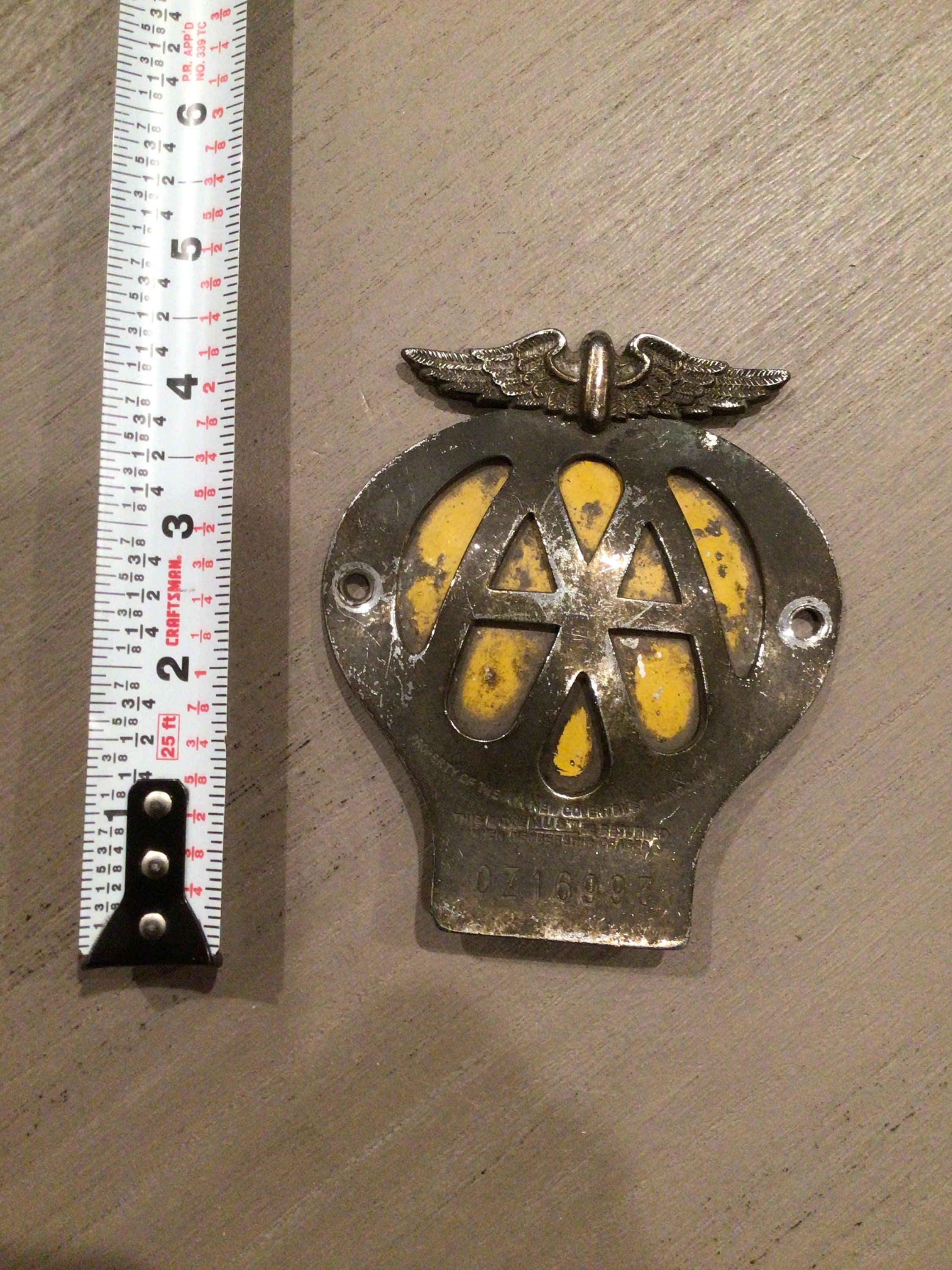 Vintage British AA Club Motorcycle Badge Numbered - Etsy