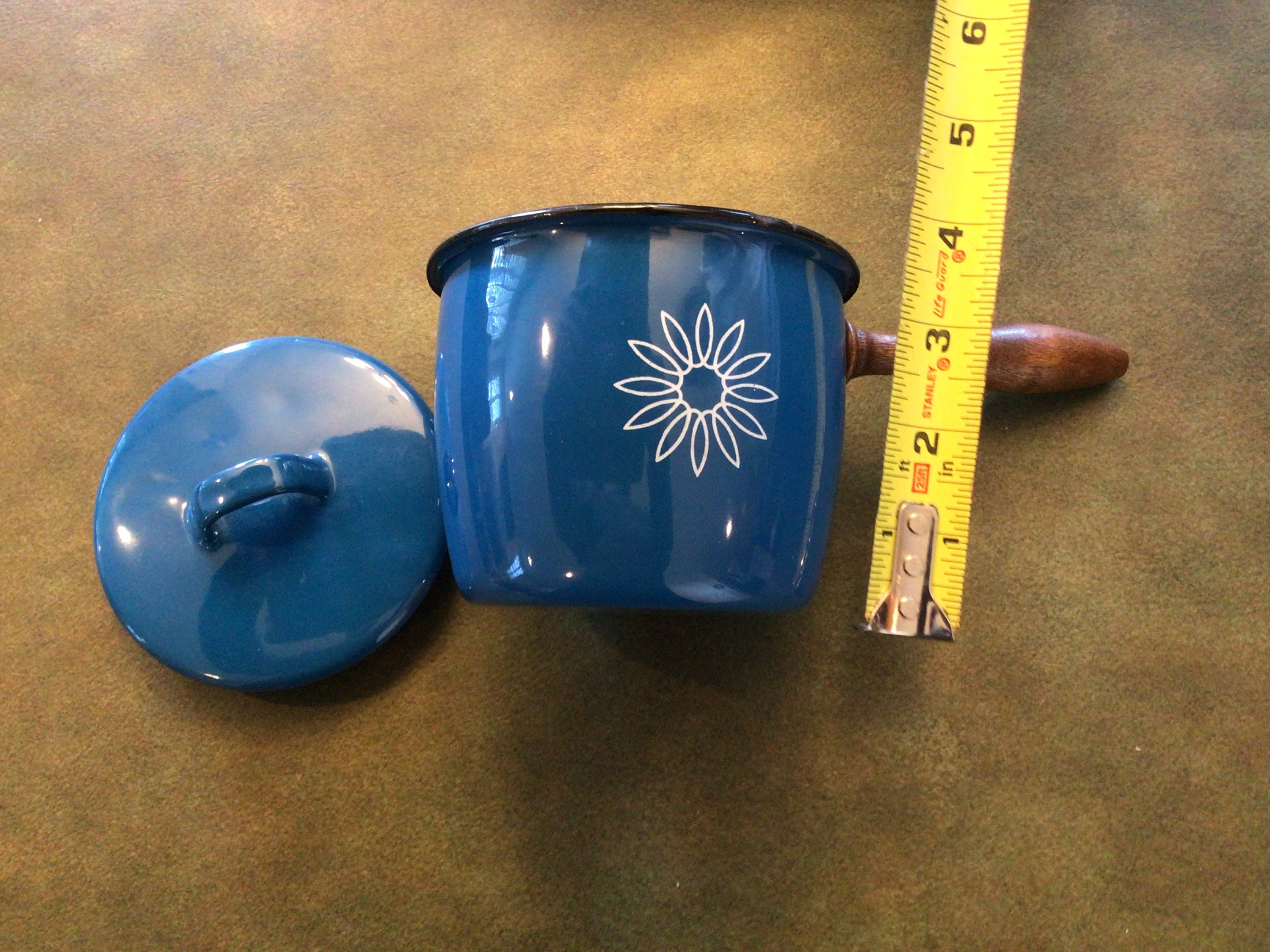 Vintage Enamelware Blue Pot by Country Cookery - Etsy