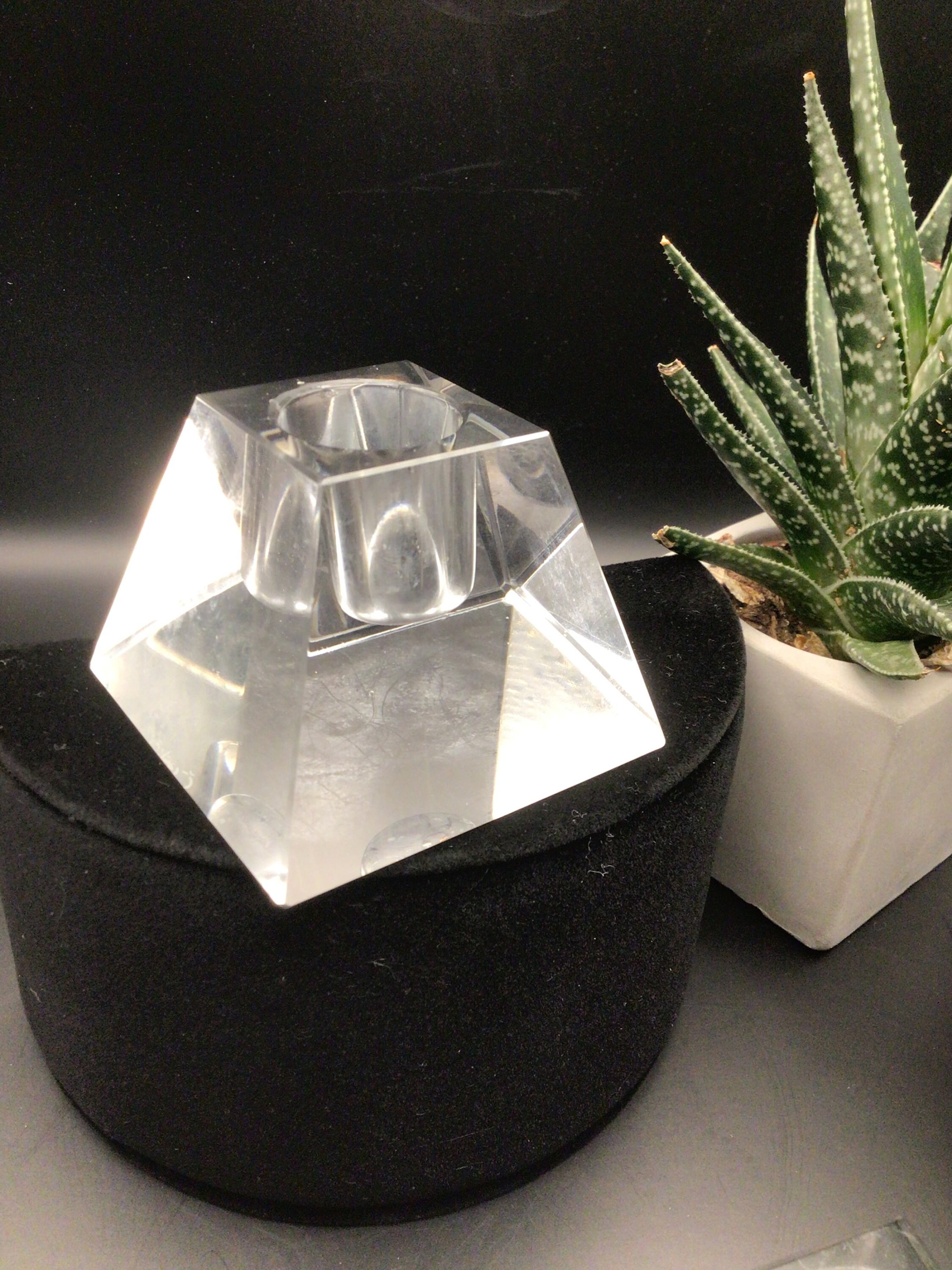 Vintage Ceska MCM Glass Candle Holders - Etsy