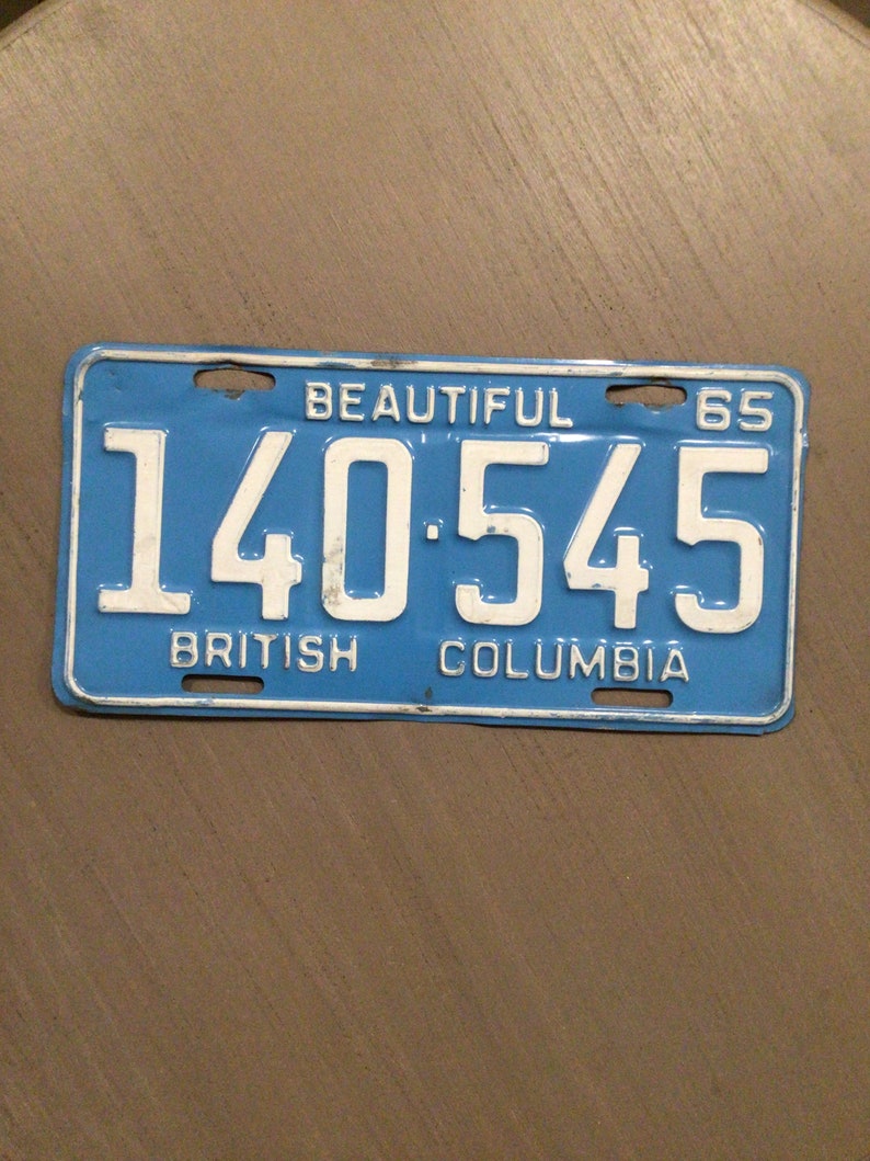 1965 British Columbia License Plate - Etsy