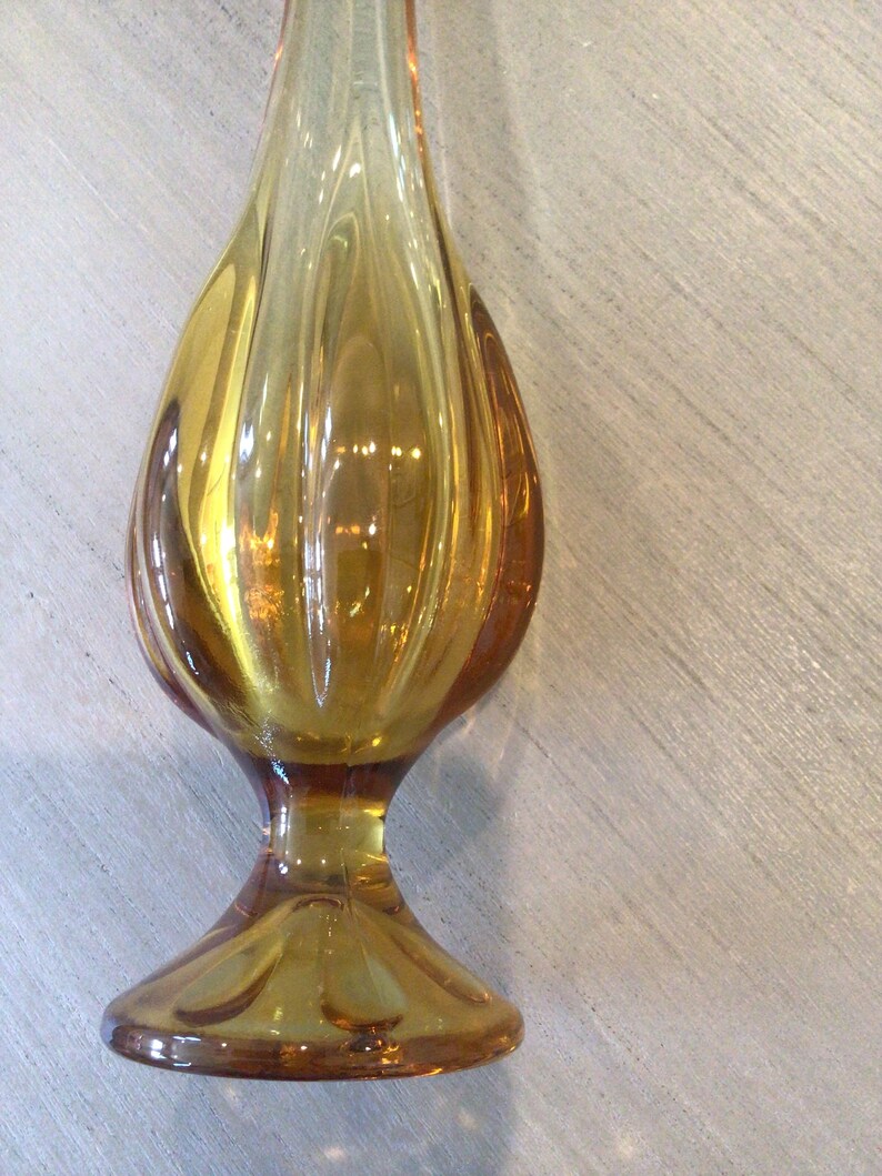 Viking Glass MCM 16.5 Amber Swung Vase With Six Petal Base - Etsy