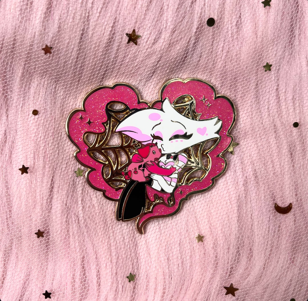 Glittery Chibi Angeldust Hazbin Hotel HH Enamel Pin - Etsy