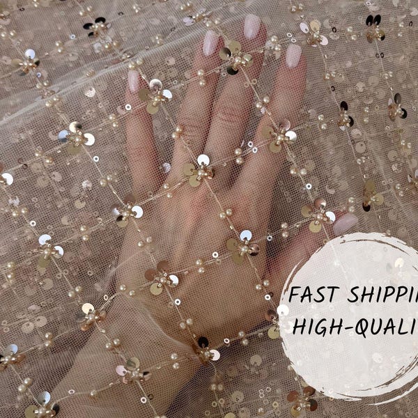 Gold Crystal Organza Fabric by the Yard Champagne Sheer Organza Fabric ...