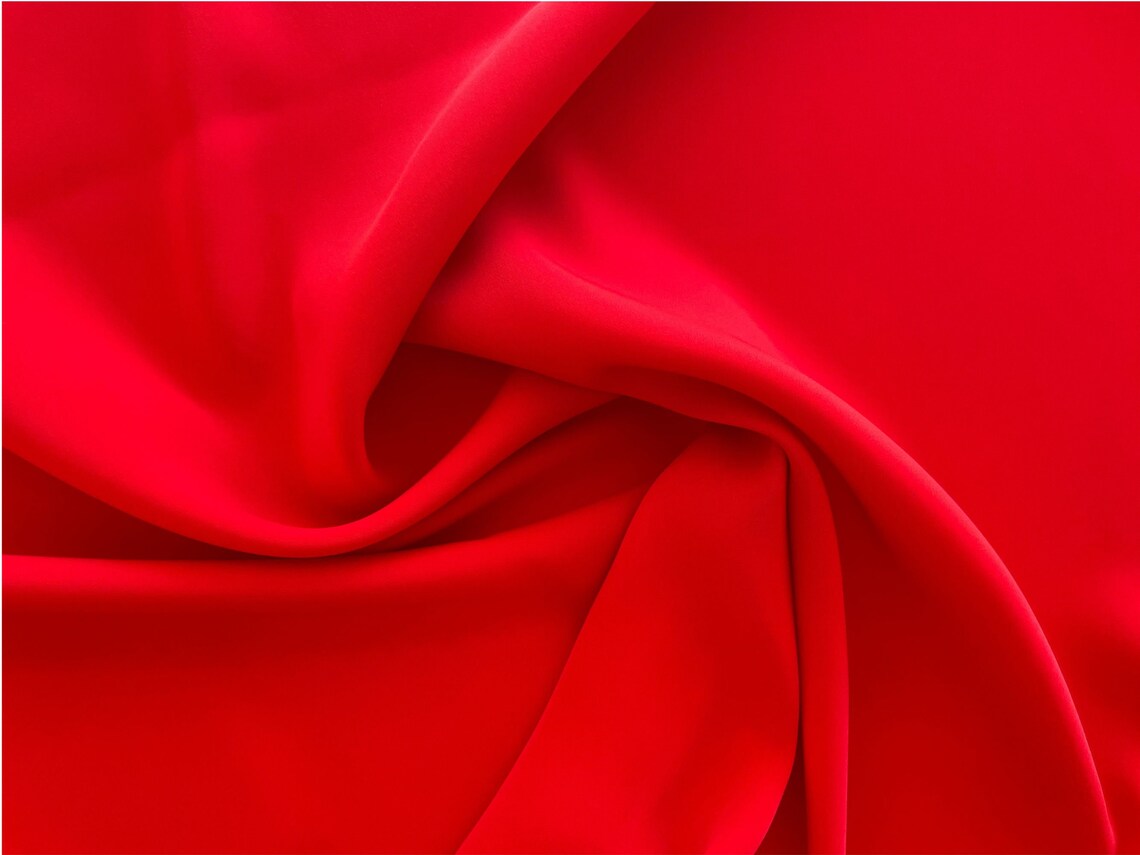 Red Crepe Fabric: Medium Weight Polyester Elastane Blend - Etsy