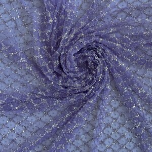 Lace Fabric With Geometric Pattern Purple Beaded Lace Fabric - Etsy