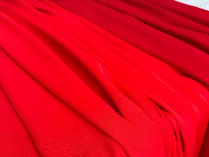 Red Crepe Fabric: Medium Weight Polyester Elastane Blend - Etsy