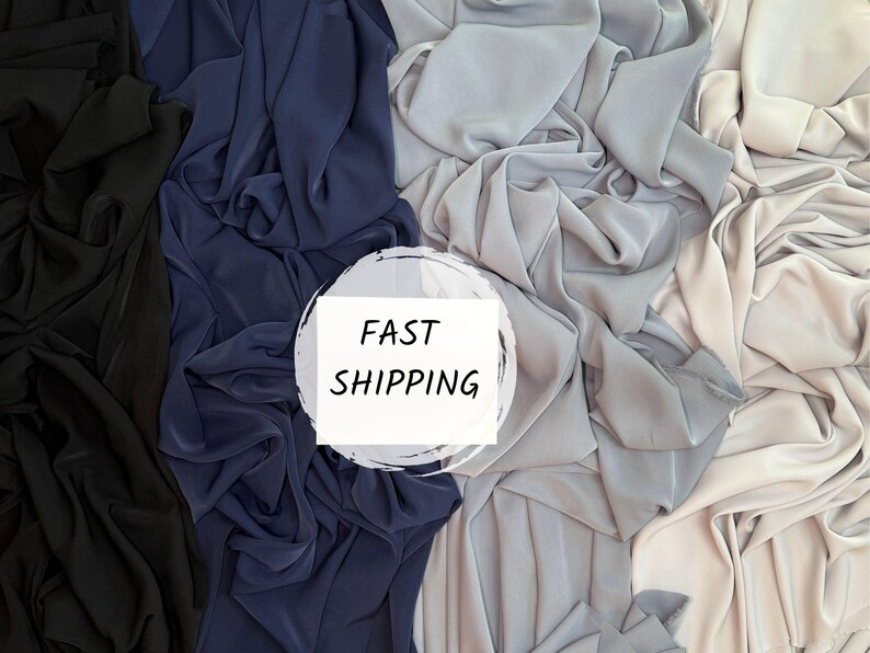 Crepe Fabric by the Yard: Polyester Elastane Blend, Dressmaking Fabric ...